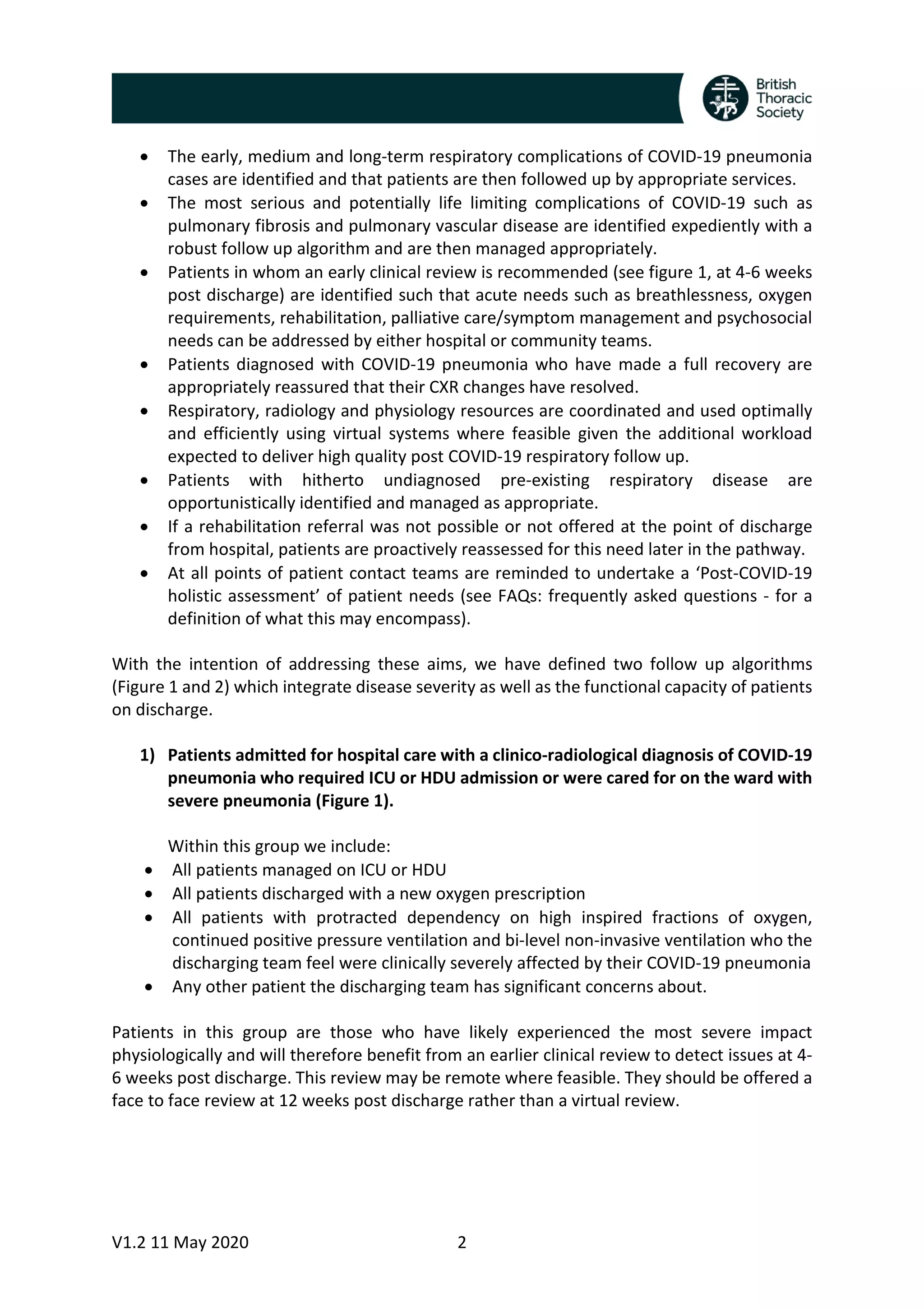 Resp follow up guidance post covid pneumonia | PDF | Lung and ...