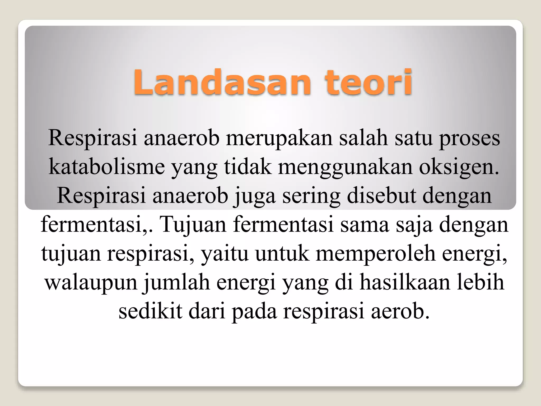 Respirasi anaerob | PPTX