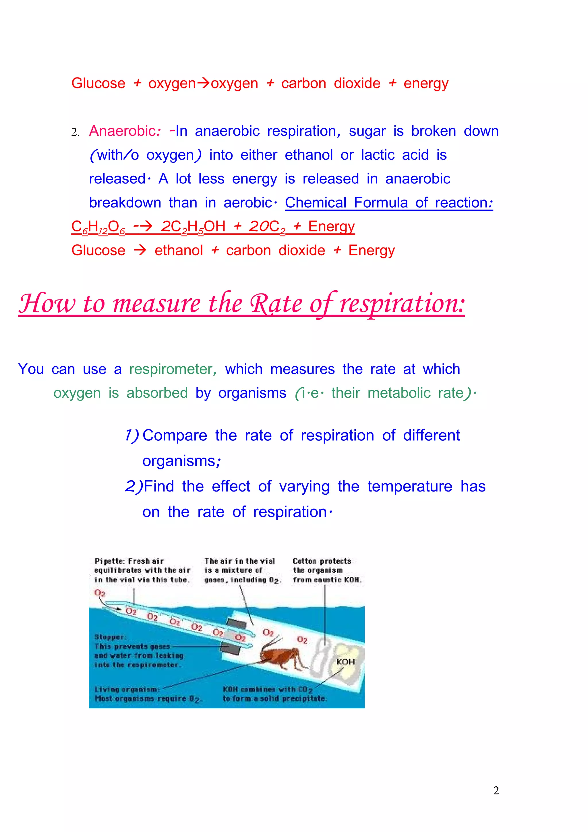 Respiration, etc | DOC