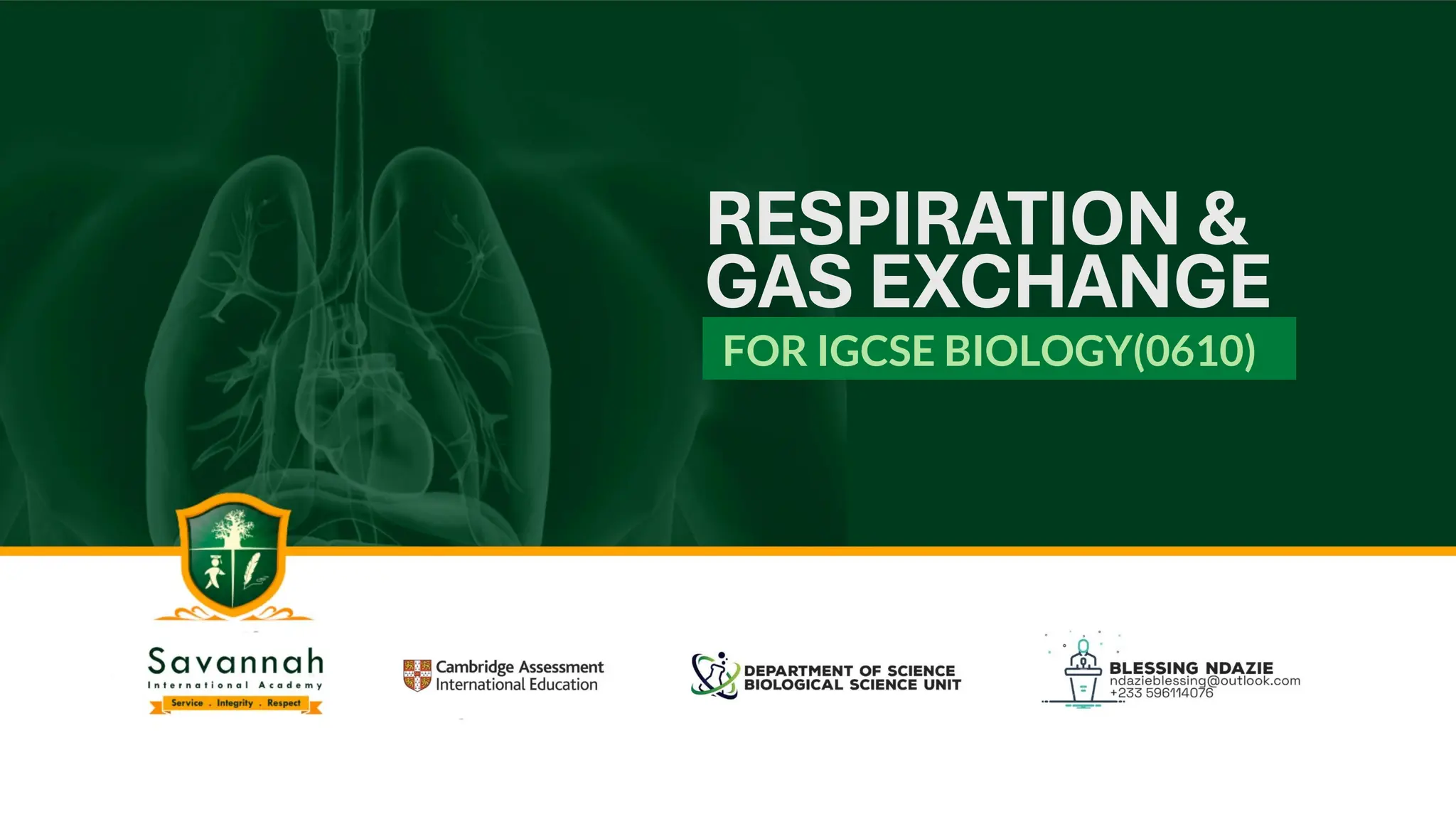 Respiration & Gas Exchange | Cambridge IGCSE Biology | PDF