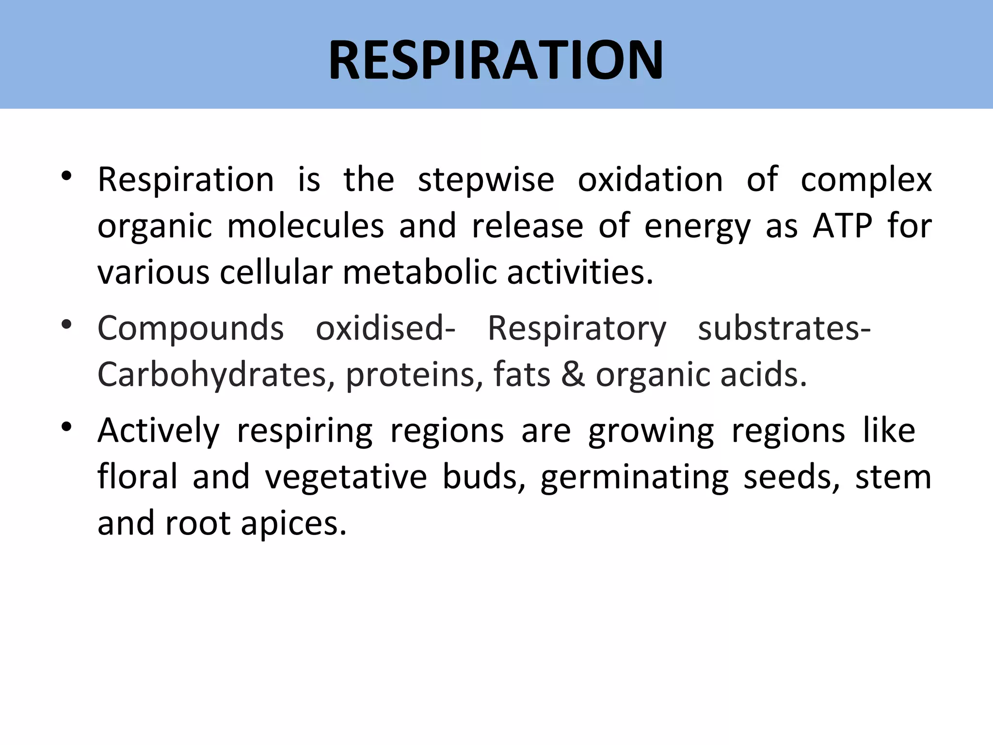 Respiration in plants | PPT