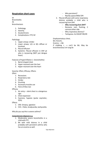 Short cases in Respiration: in paediatrics-final MBBS | DOCX | Lung and ...