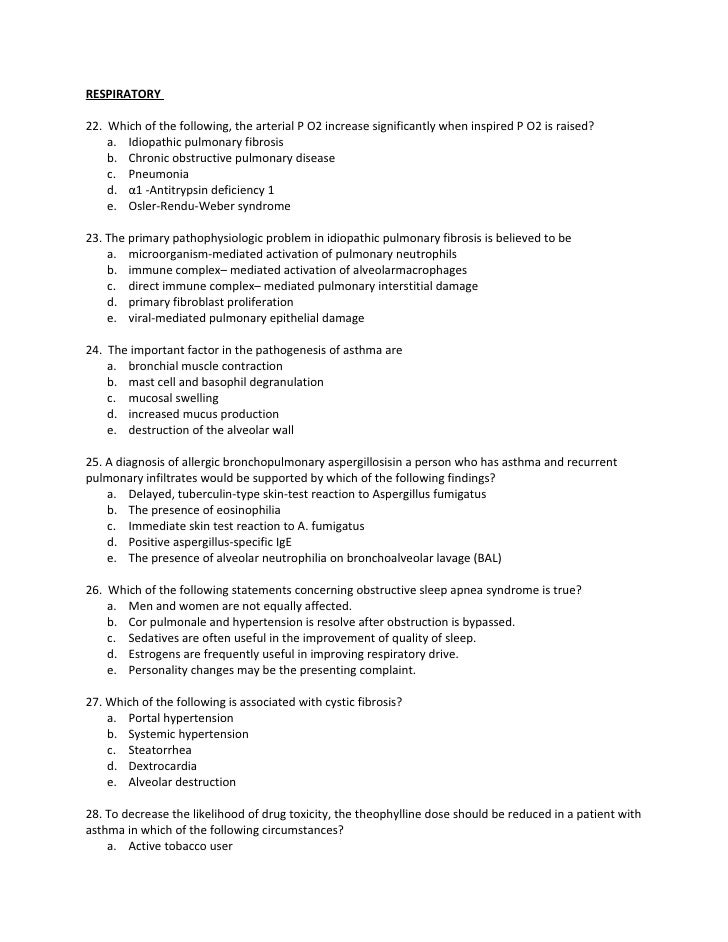 Ganyang MCQ Respiratory