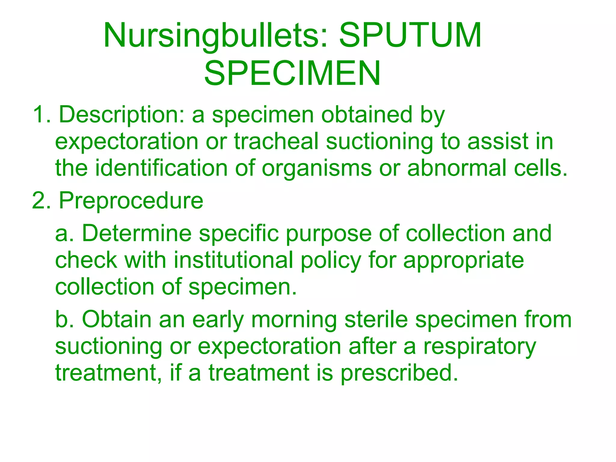 Respiratory Diagnostic Procedures | PPT