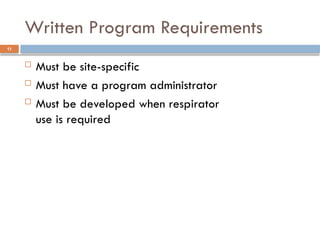 Respiratory-Protection basics and clarification | PPTX