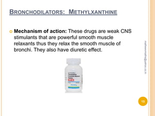 Respiratory agents- DRUGS OF RESPIRATORY SYSTEM | PPTX