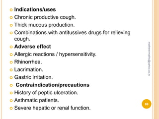 Respiratory agents- DRUGS OF RESPIRATORY SYSTEM | PPTX