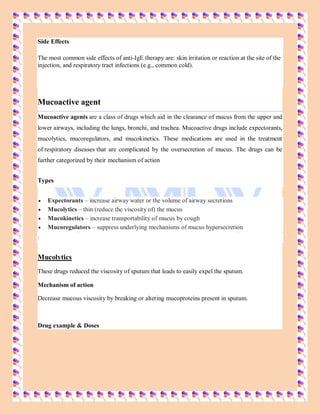 Respiratory agents drugs | PDF | Lung and Respiratory Health | Diseases ...