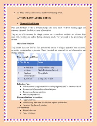 Respiratory agents drugs | PDF | Lung and Respiratory Health | Diseases ...