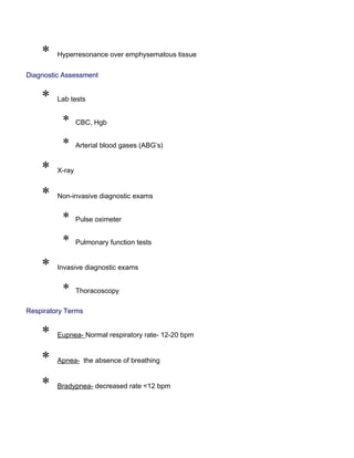 Respiratory assessment | RTF