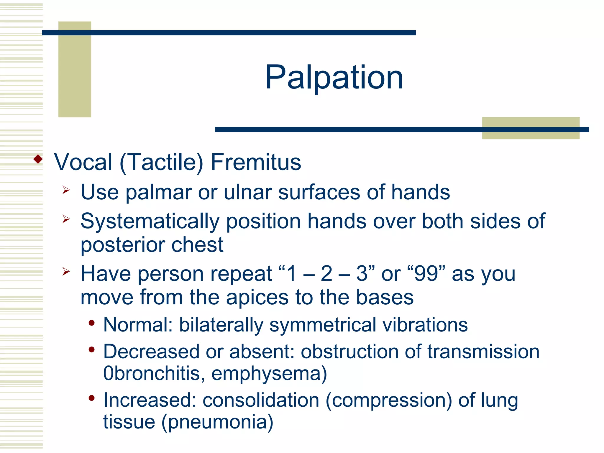 ASSESSMENT OF THE CHEST AND LUNGS | PPT