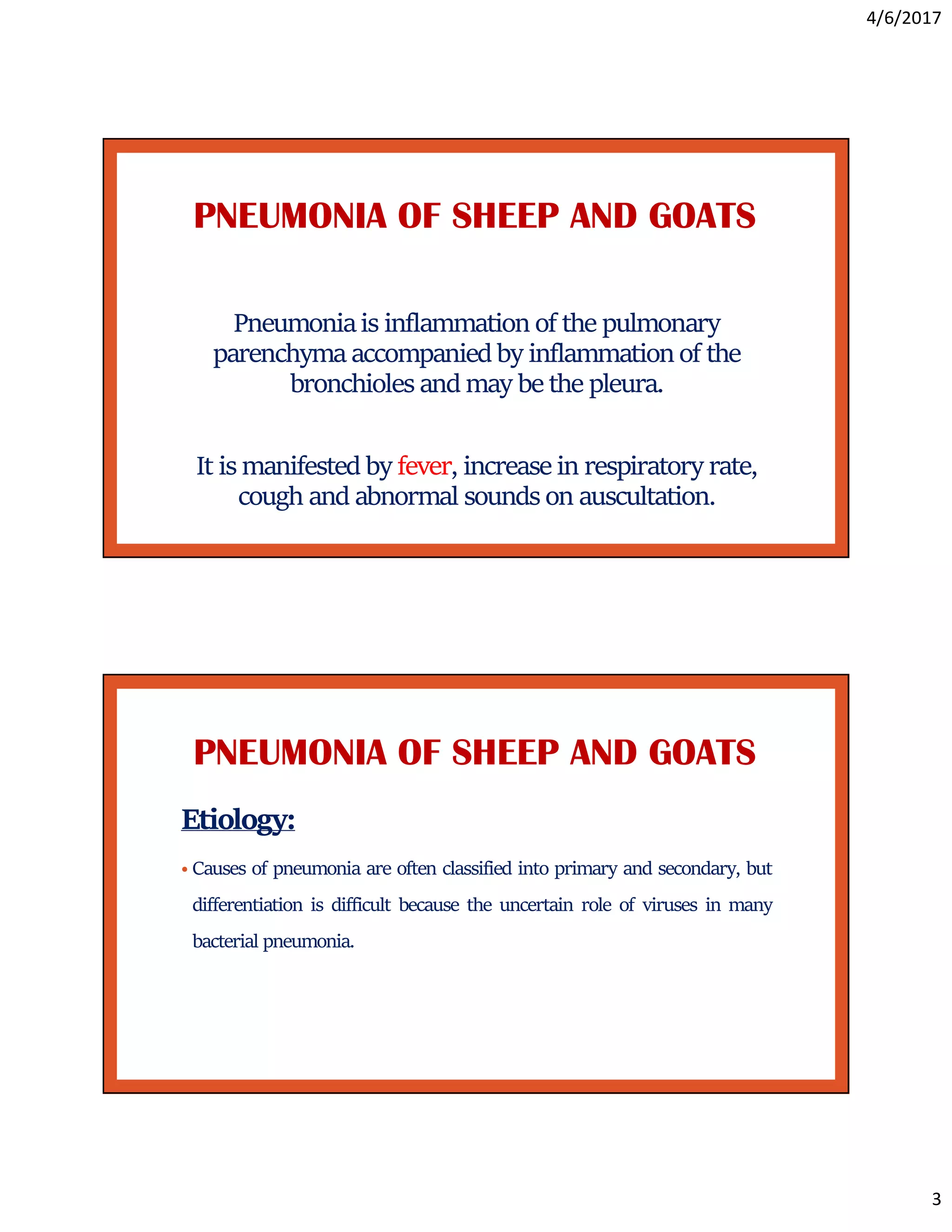 Respiratory diseases of sheep and goats | PDF