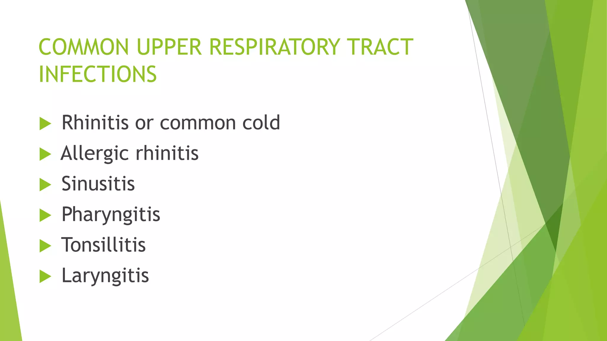 Upper respiratory disorders and nursing mangement | PPTX