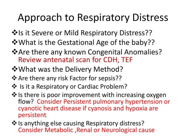 Respiratory distress in the newborn