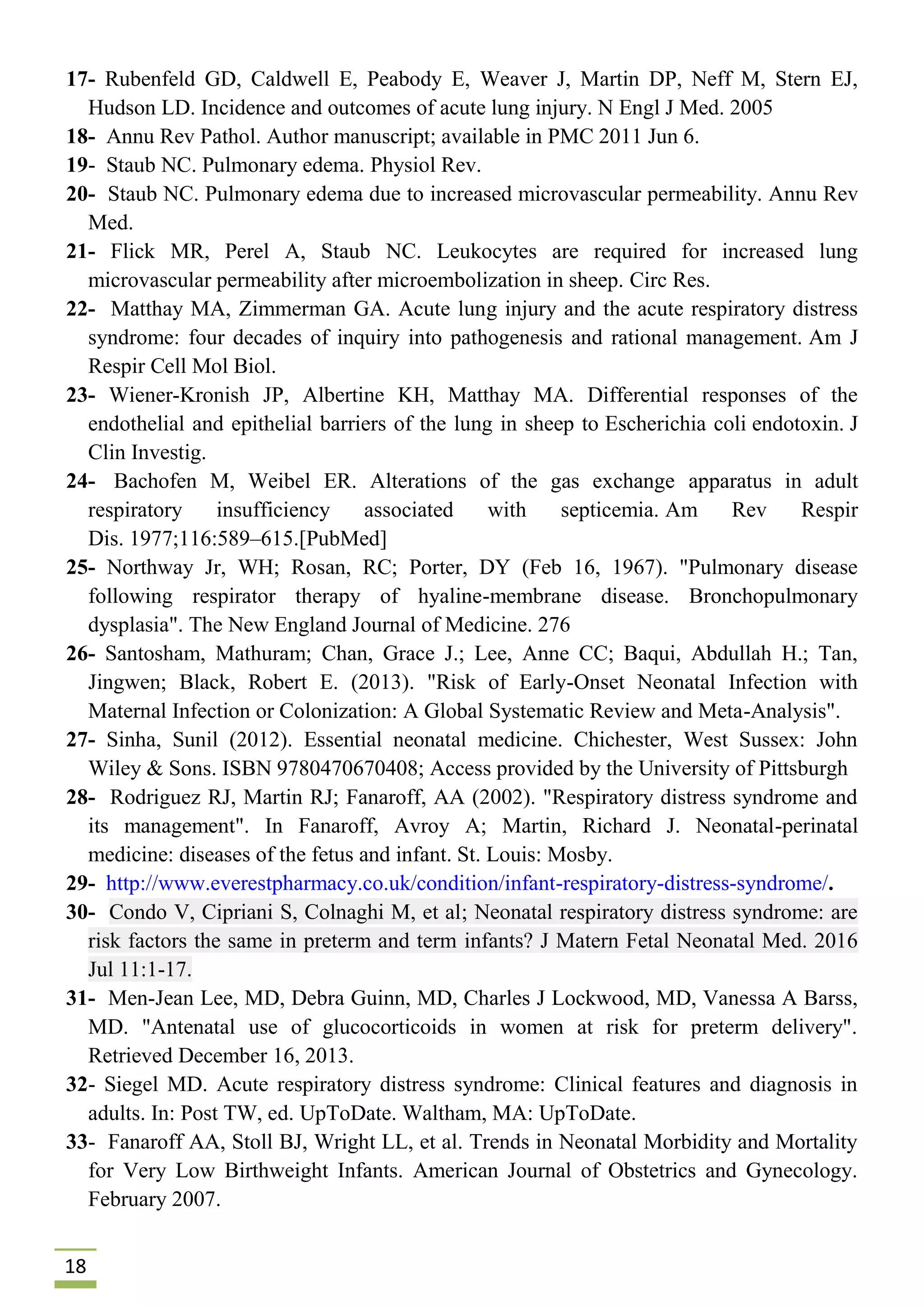 Respiratory distress syndrome 2018 | PDF