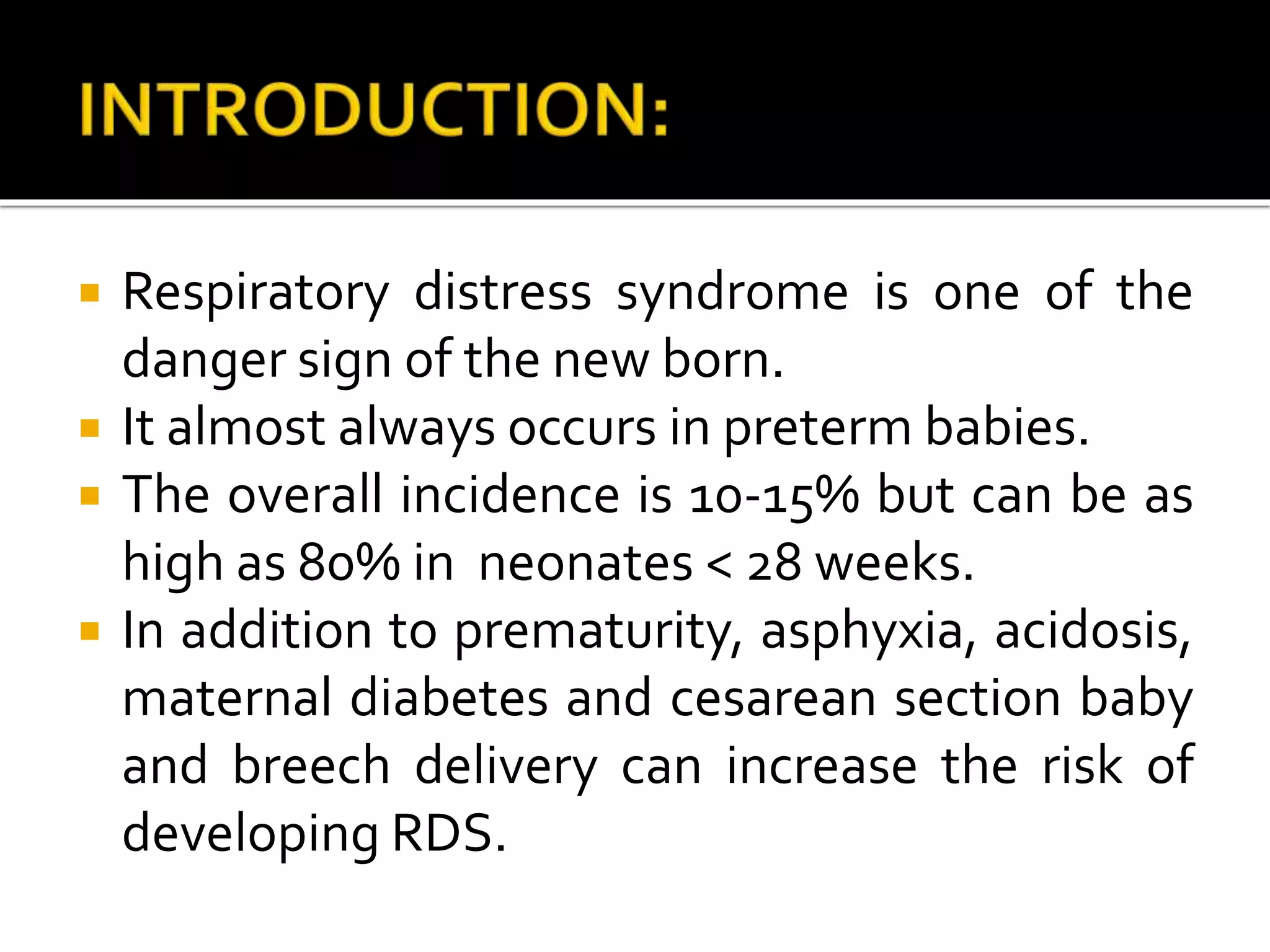Respiratory distress syndrome (RDS) in newborn | PPTX