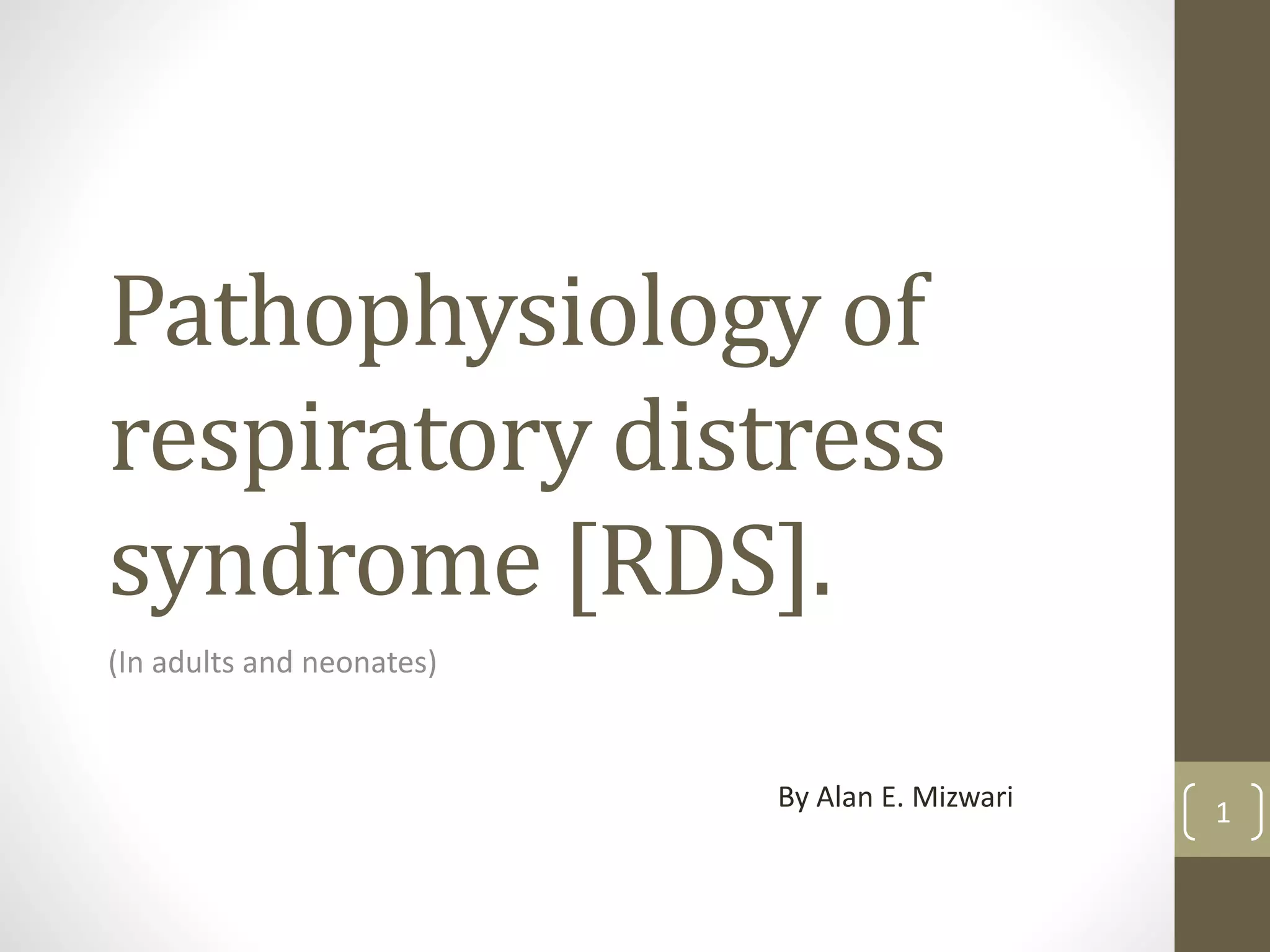 Respiratory distress syndrome [RDS] | PPTX | Lung and Respiratory ...