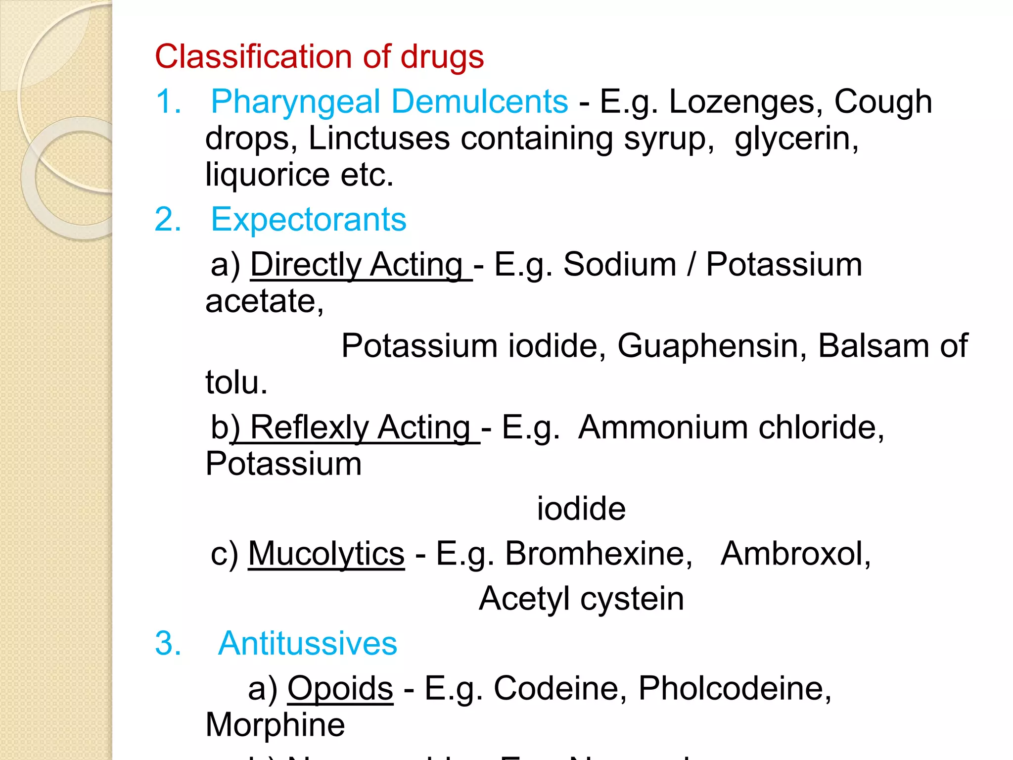 Respiratory drugs | PPTX