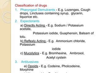 Respiratory drugs | PPTX