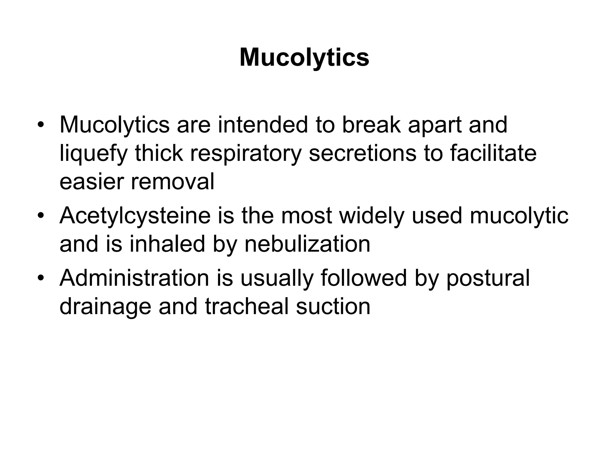 Respiratory drugs and its side effects And uses | PPTX