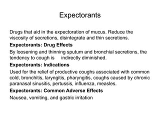 Respiratory drugs and its side effects And uses | PPTX