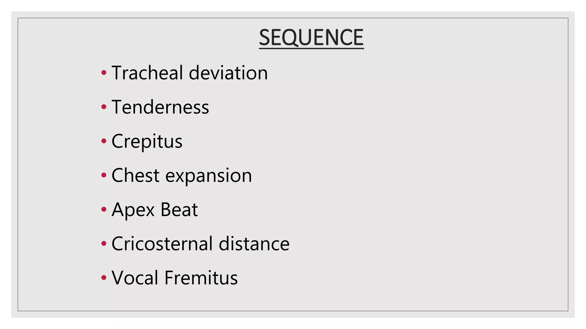 Respiratory examination insp+palp | PPTX