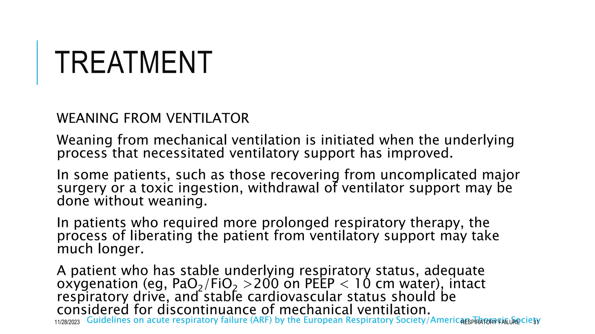 MANAGEMENT OF RESPIRATORY FAILURE | PPTX