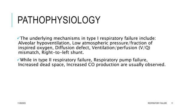 MANAGEMENT OF RESPIRATORY FAILURE | PPTX | Lung and Respiratory Health ...