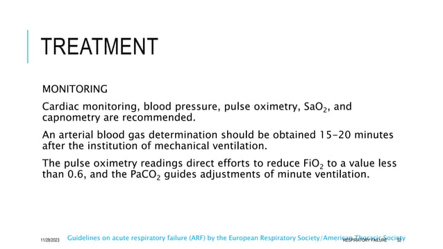 MANAGEMENT OF RESPIRATORY FAILURE | PPTX | Lung and Respiratory Health ...