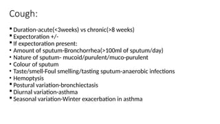 Respiratory History.pptx medicine mbbs course | PPT