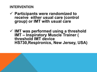 Respiratory muscle training... | PPTX