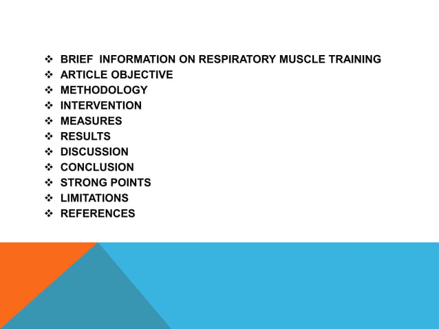 Respiratory muscle training... | PPTX | Physical Therapy | Wellness