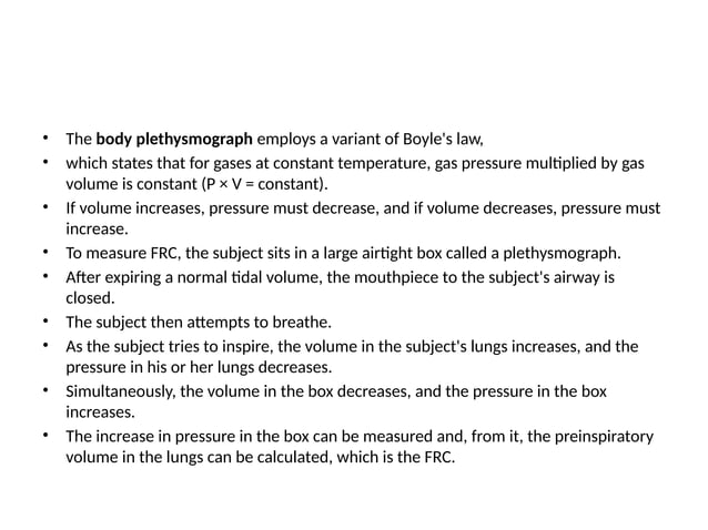 RESPIRATORY PHYSIOLOGY- Lung mechanics, pulmonary blood flow and O2 ...