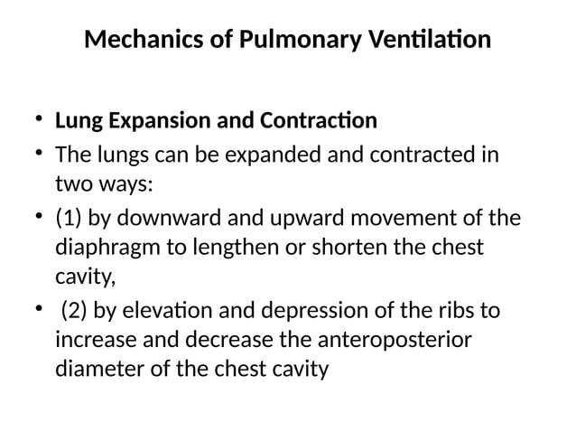 RESPIRATORY PHYSIOLOGY- Lung mechanics, pulmonary blood flow and O2 ...