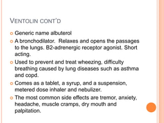 Respiratory pharmacology bio 120 presentation ch 7 | PPTX