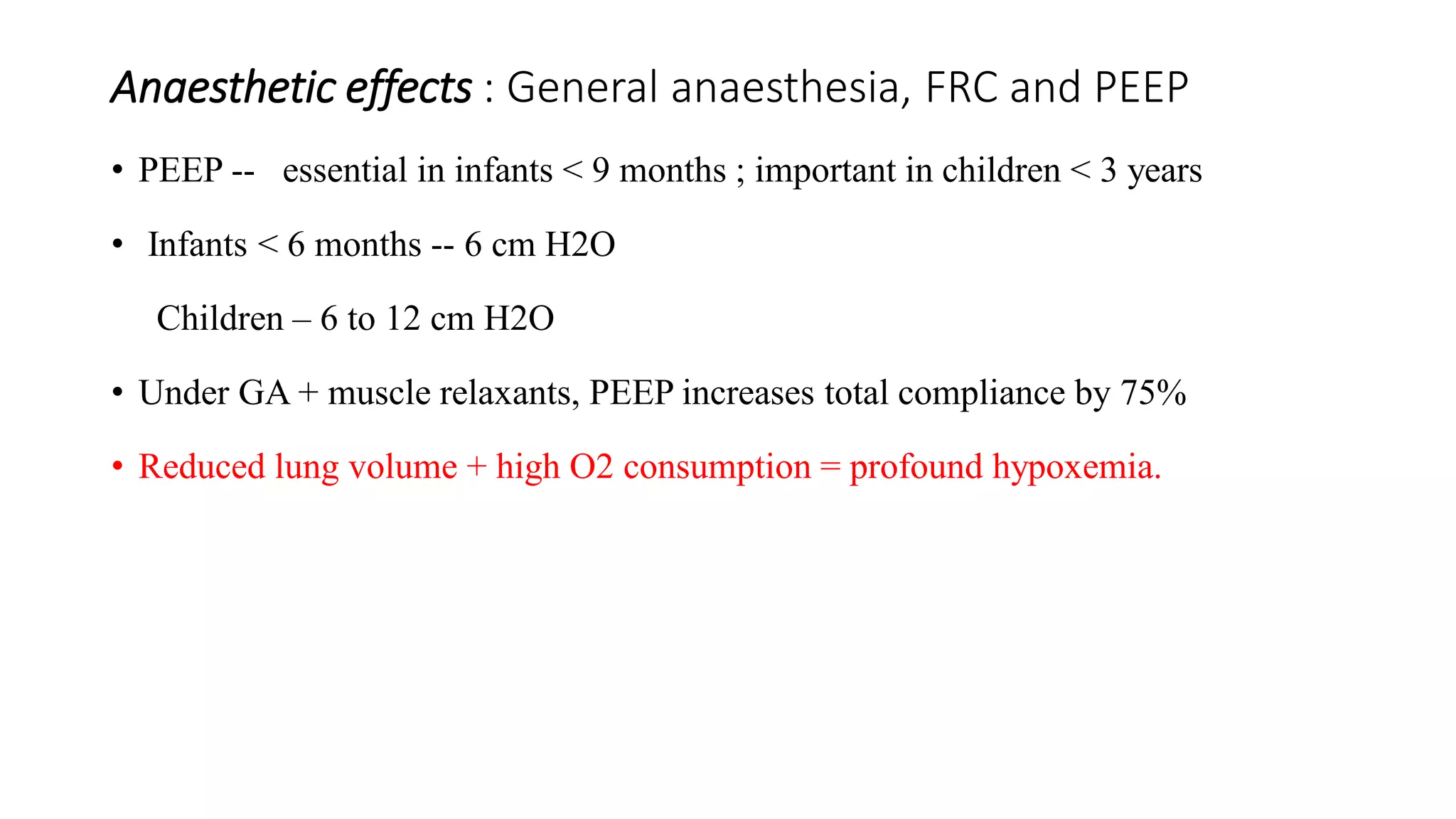 Respiratory physiology pediatric anesthesia | PDF