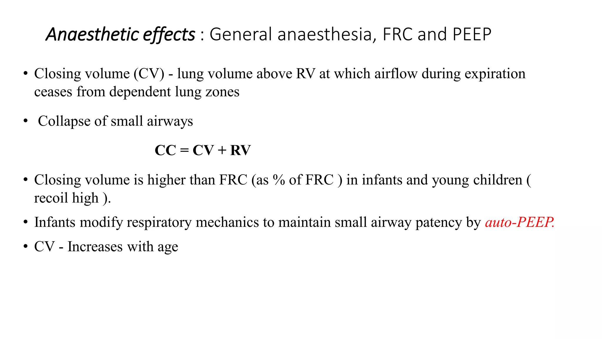 Respiratory physiology pediatric anesthesia | PDF