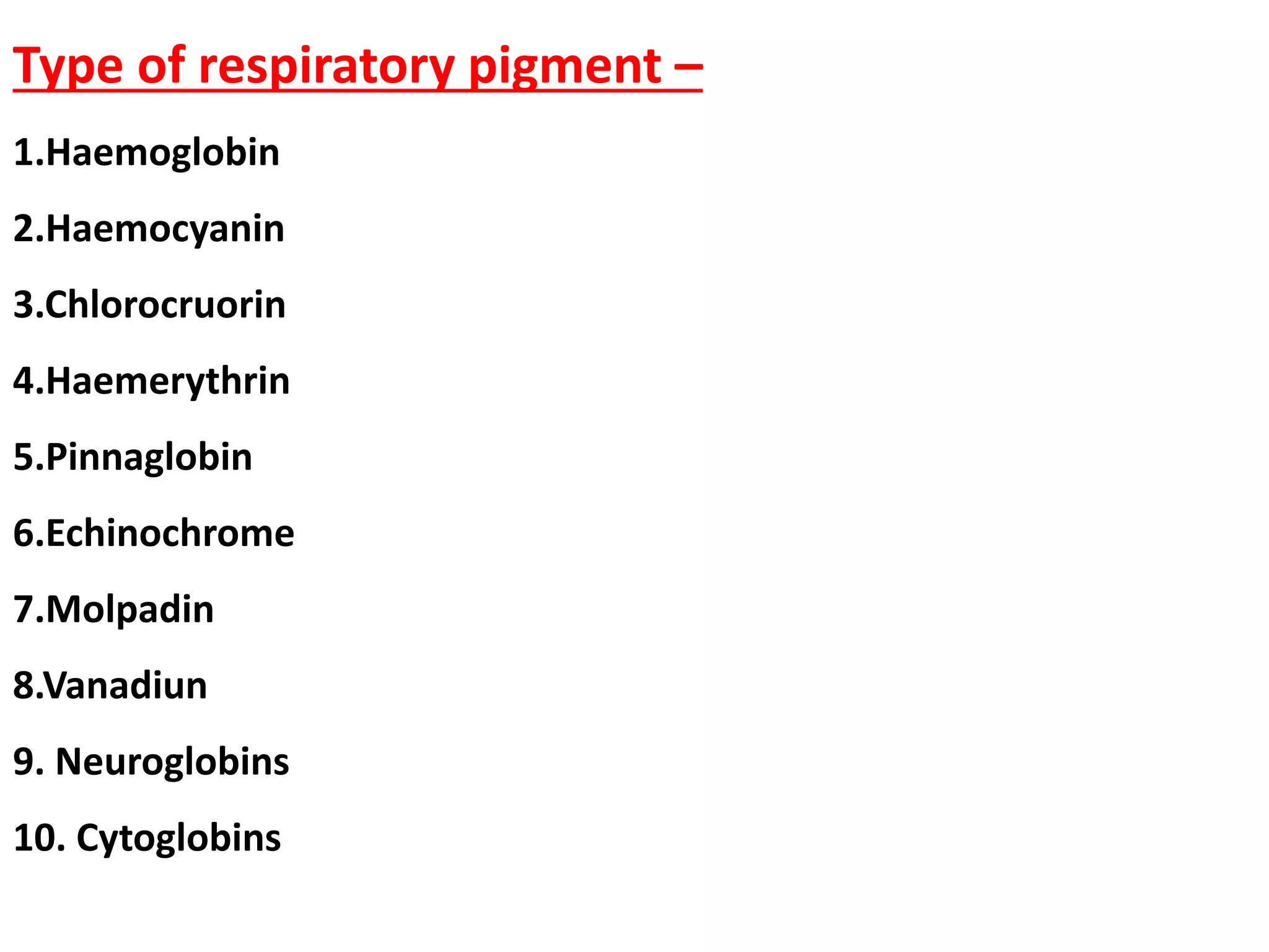 Respiratory Pigment(Girja Pd. Patel) | PPTX