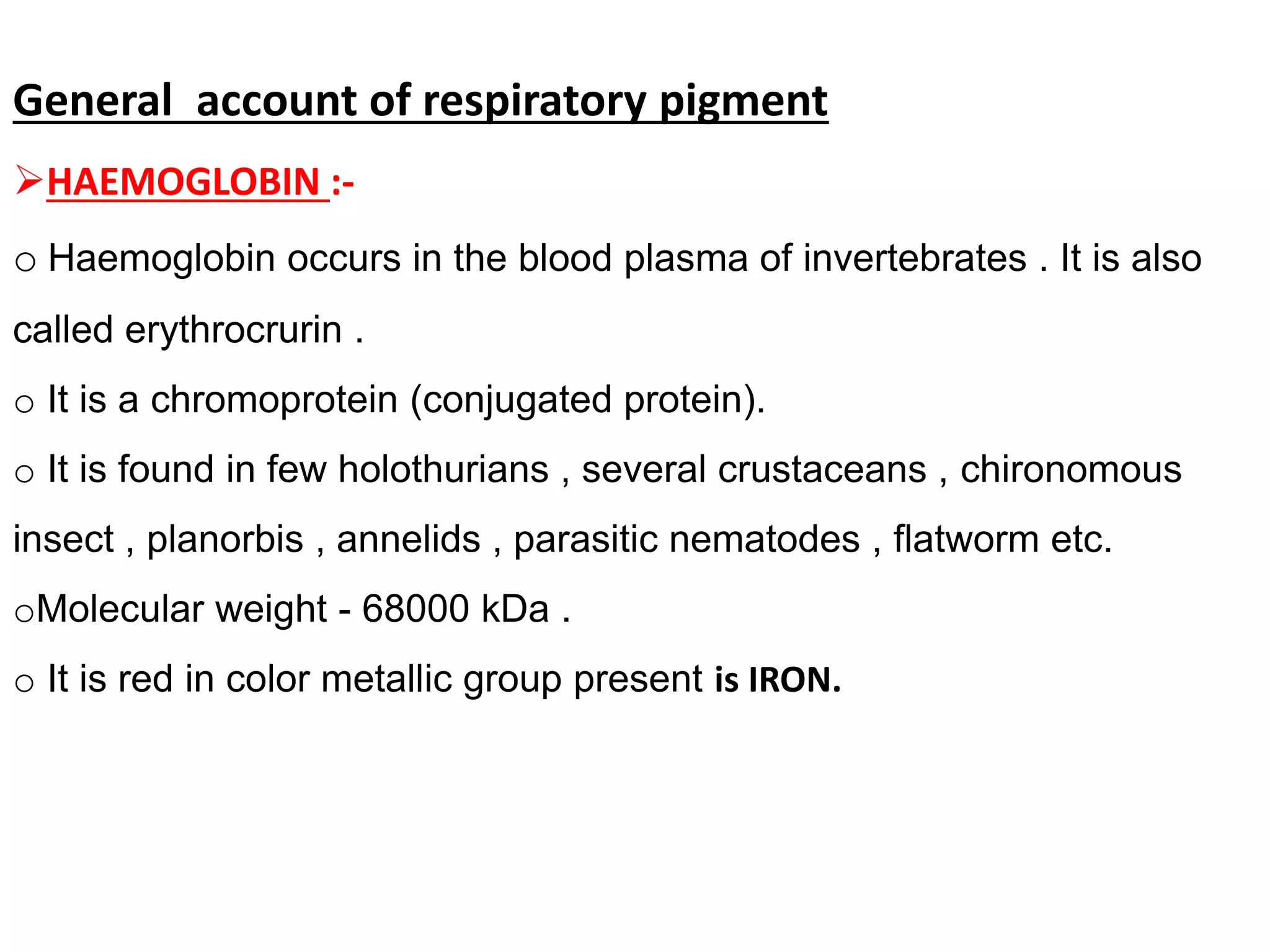 Respiratory Pigment(Girja Pd. Patel) | PPTX