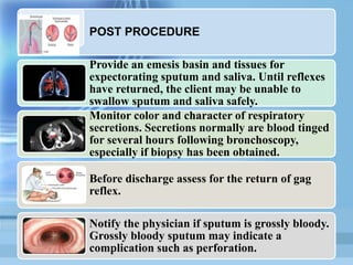 Respiratory diagnostic studies and nursing responsibilities | PPTX