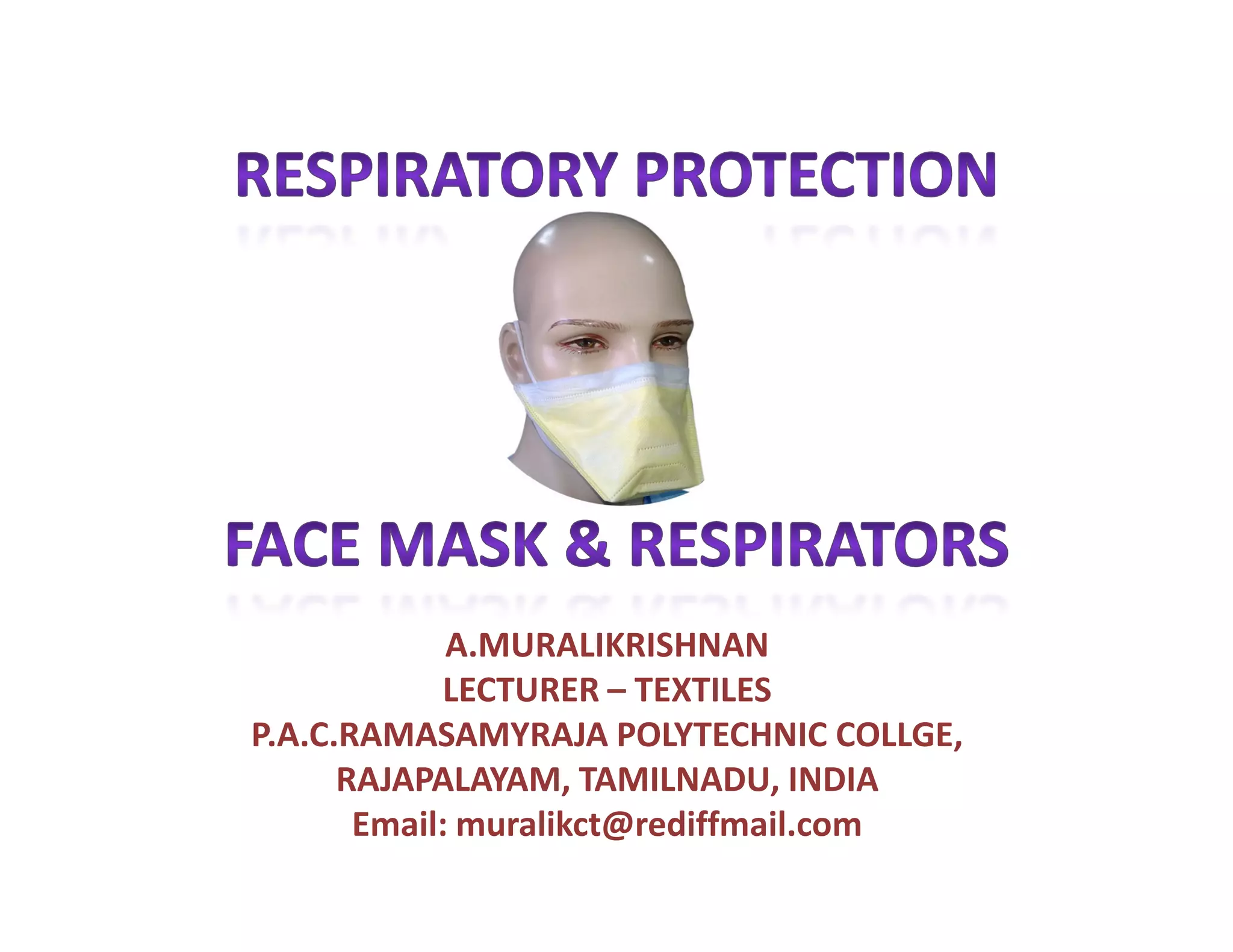 Respiratory protection face masks and respirators | PDF