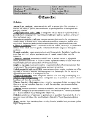 Respiratory protection program | PDF
