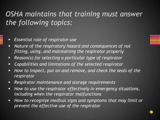 Respiratory Protection Training for Workers | PPTX