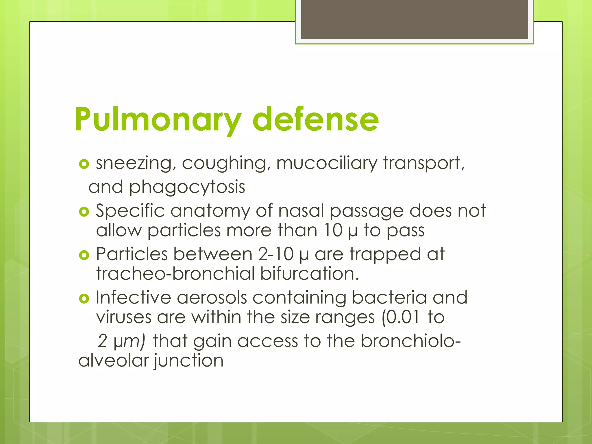 Physiological, anatomical barriers of the respiratory system | PPTX