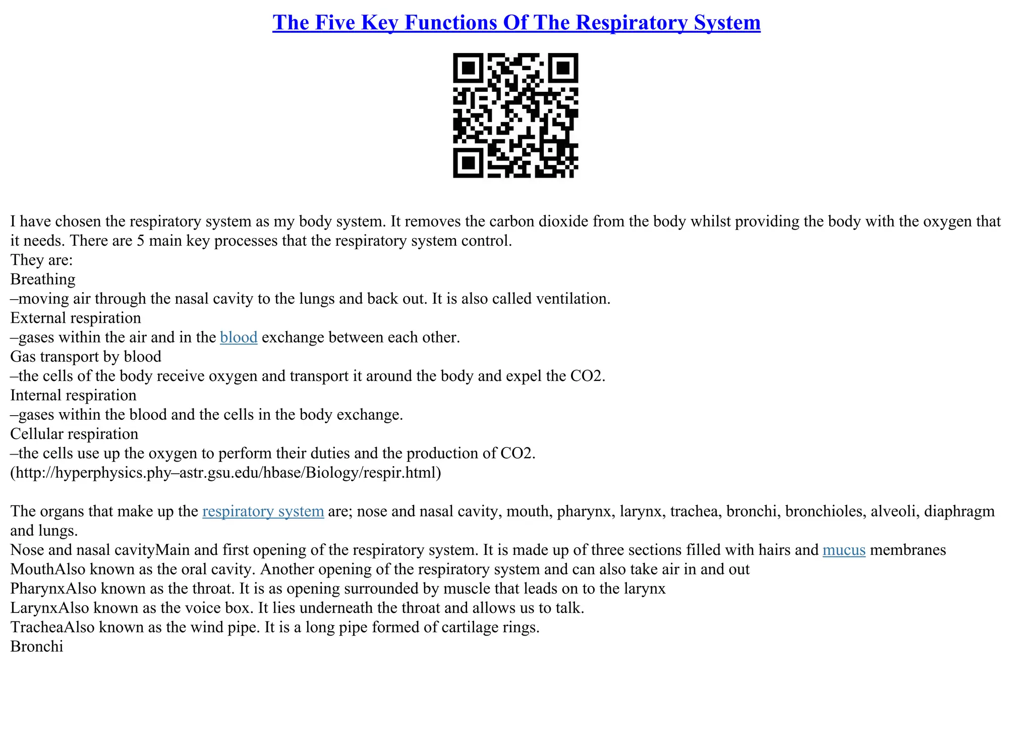 Respiratory System | PDF