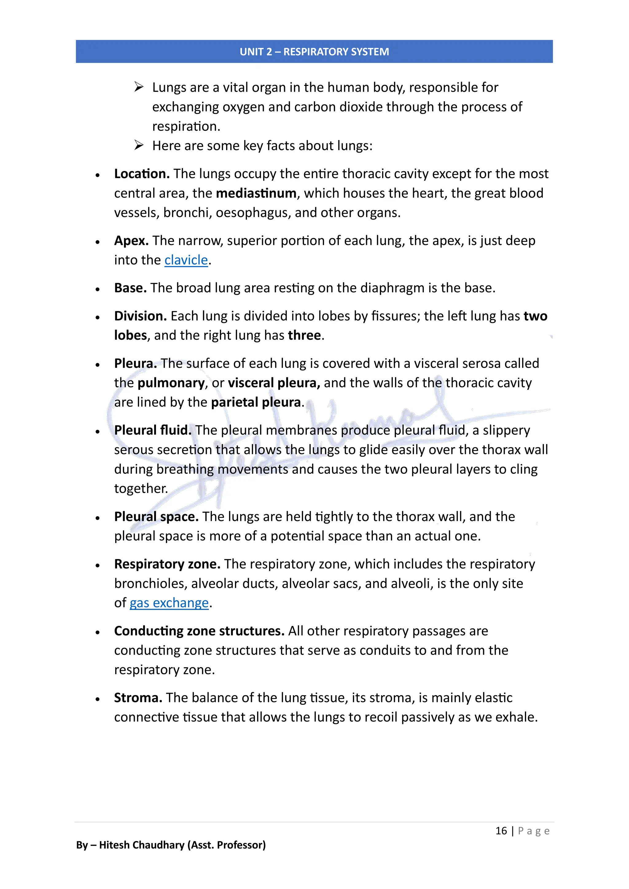 Respiratory System - Unit-2 of Anatomy & Physiology for Nursing ...