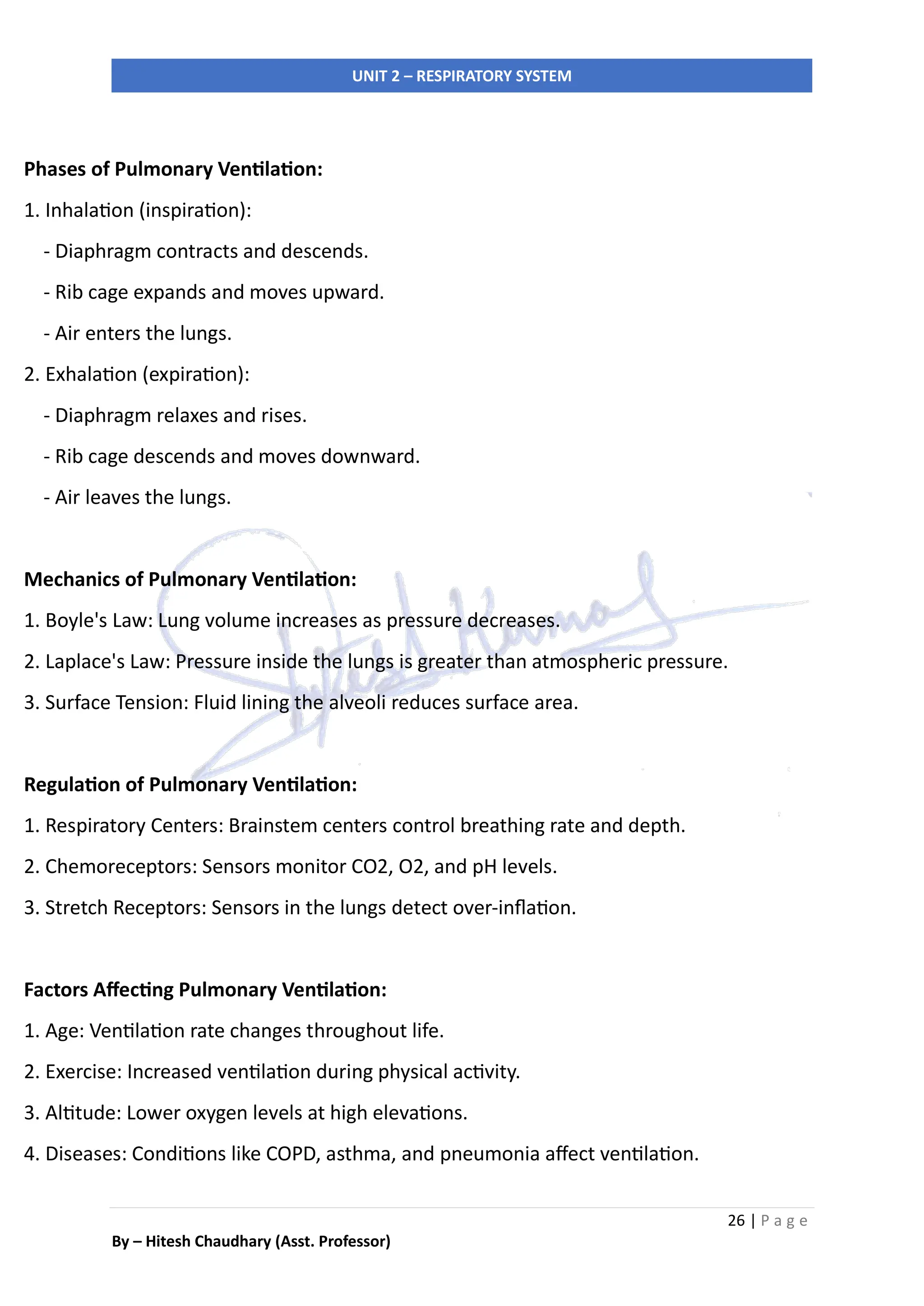 Respiratory System - Unit-2 of Anatomy & Physiology for Nursing ...