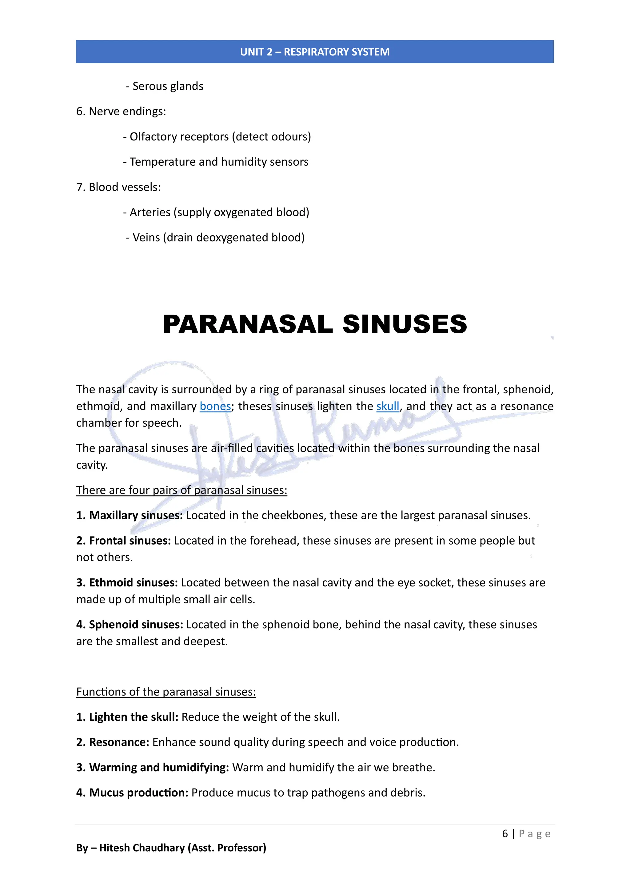 Respiratory System - Unit-2 of Anatomy & Physiology for Nursing ...