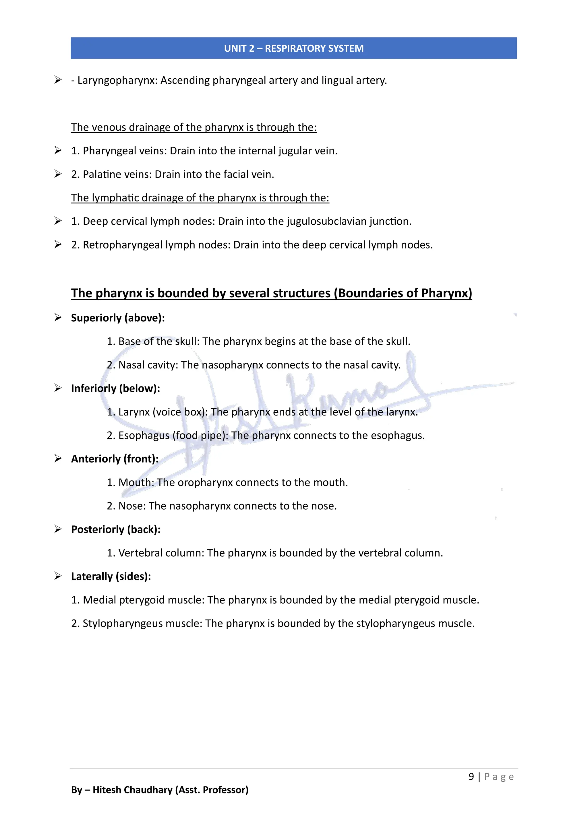 Respiratory System - Unit-2 of Anatomy & Physiology for Nursing ...