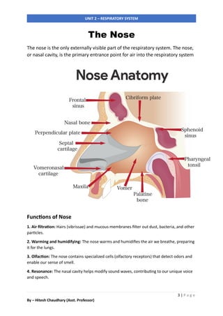 Respiratory System - Unit-2 of Anatomy & Physiology for Nursing ...